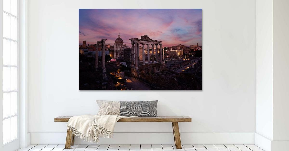 Alle wegen leiden naar Rome van Michael Bollen op canvas, behang en meer