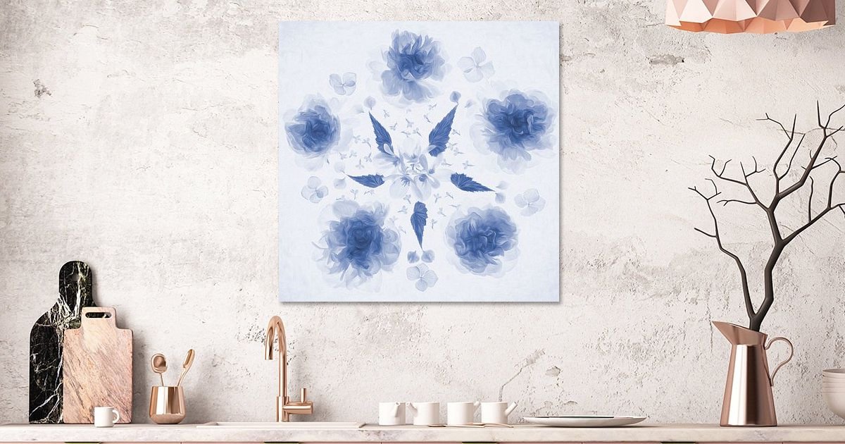 Bloemen uit eigen tuin in de stijl delfts blauw van Francis Dost op ...