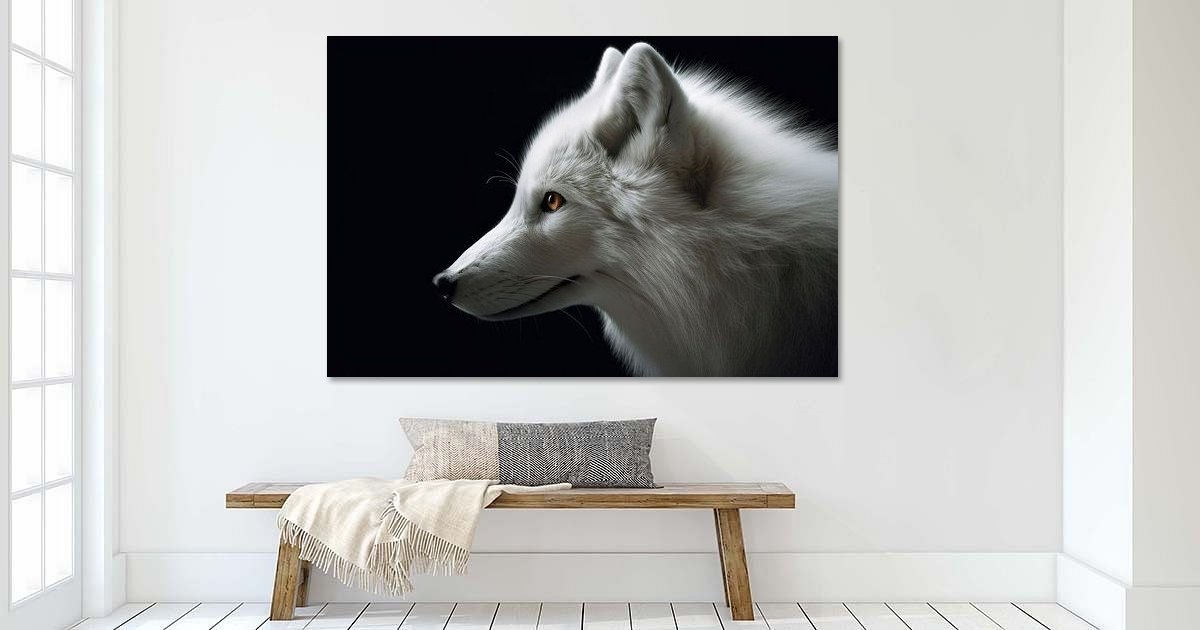 Witte vos | Poolvos van Digitale Schilderijen op canvas, behang en meer