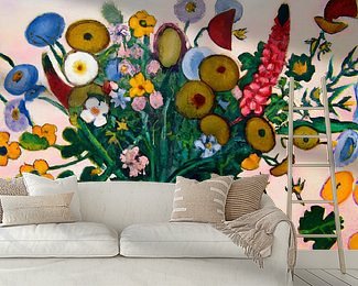 Een overvloed aan wilde bloemen van Felix Wiesner op canvas, behang en meer