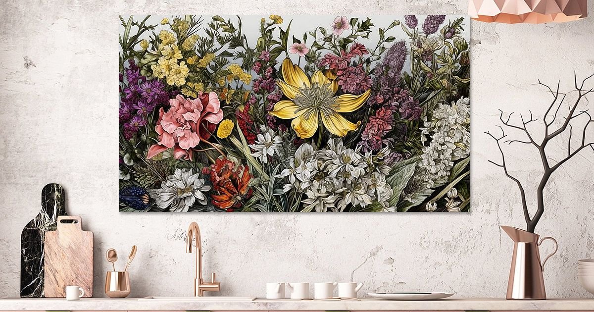 Betoverende, overwoekerde tuin van Felix Wiesner op canvas, behang en meer