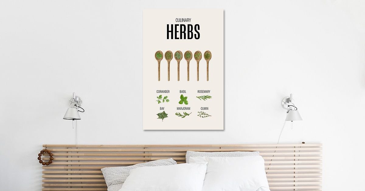 Kruiden Keuken Poster van Marian Nieuwenhuis op canvas, behang en meer