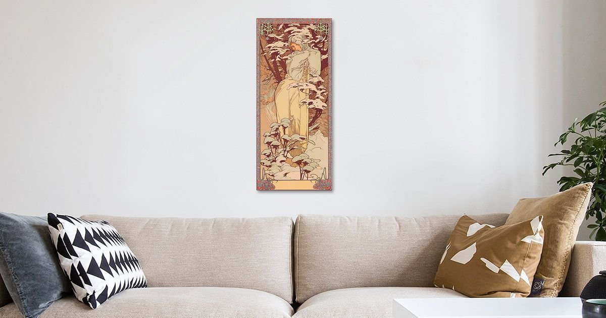 Winter, Alphonse Mucha (Seizoenen serie) op canvas, behang, poster en meer