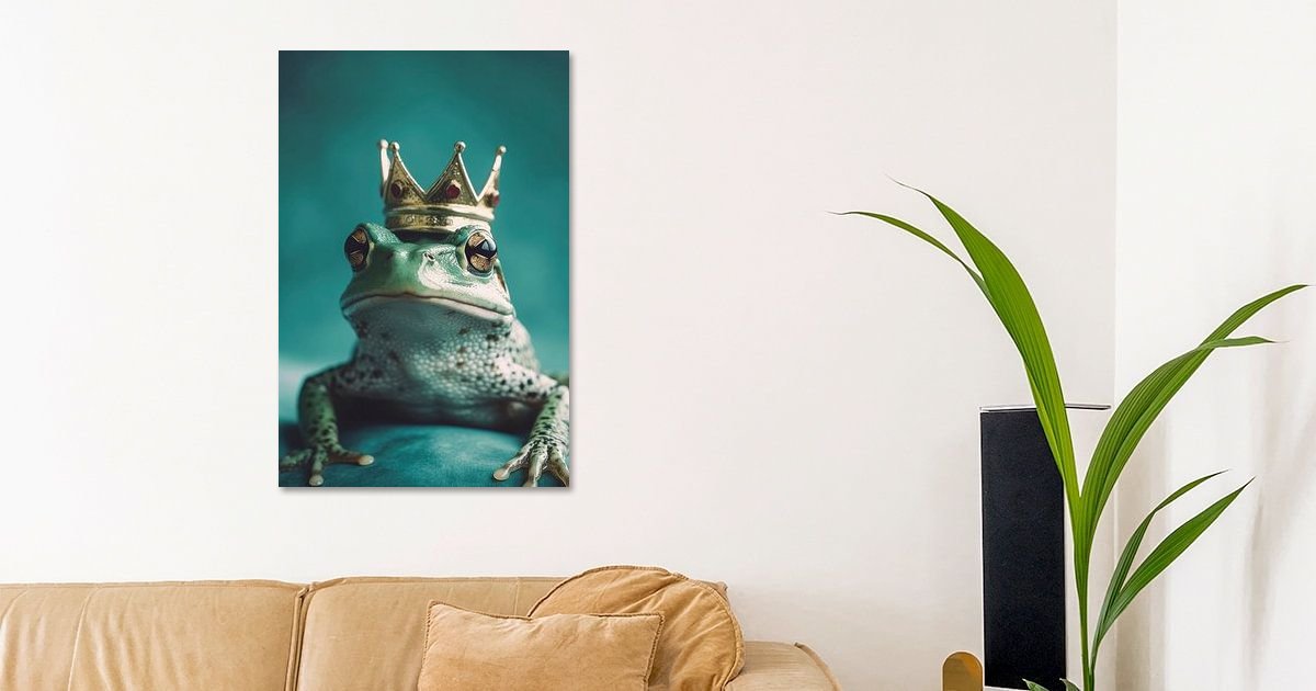 Kus de kikker van Treechild op canvas, behang en meer