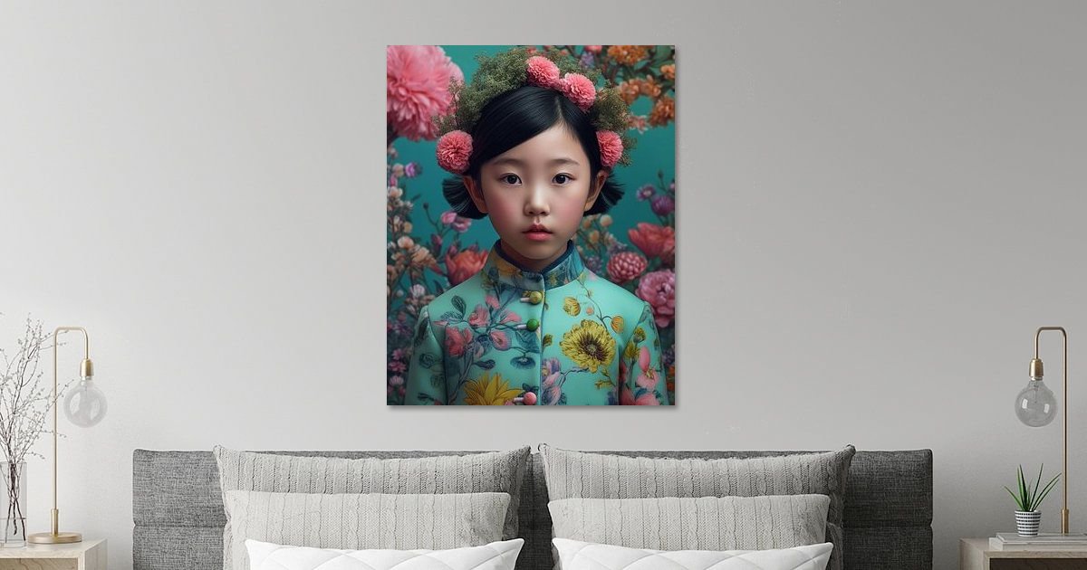 Kleurrijk fine art portret van een Aziatisch meisje van Carla Van ...