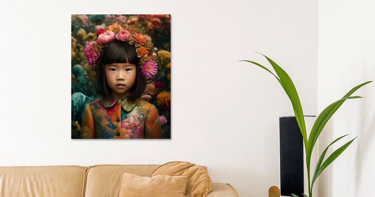 Kleurrijk fine art portret van een Aziatisch meisje van Carla Van ...