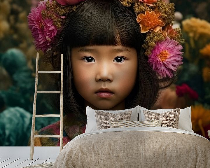 Kleurrijk fine art portret van een Aziatisch meisje van Carla Van ...