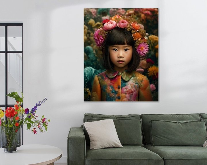 Kleurrijk fine art portret van een Aziatisch meisje van Carla Van ...