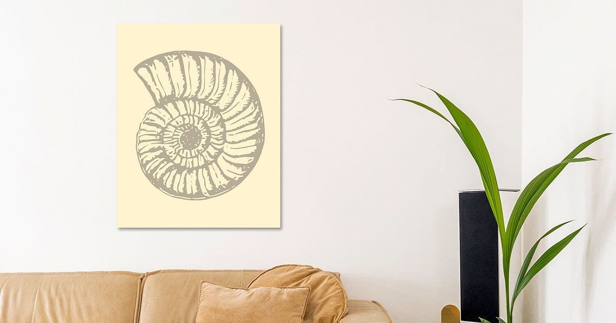 Zachte schelp samenstelling van FRESH Fine Art op canvas, behang en meer