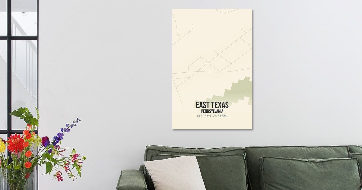 Vintage map of East Texas (Pennsylvania), USA. by MyCityPoster on ...