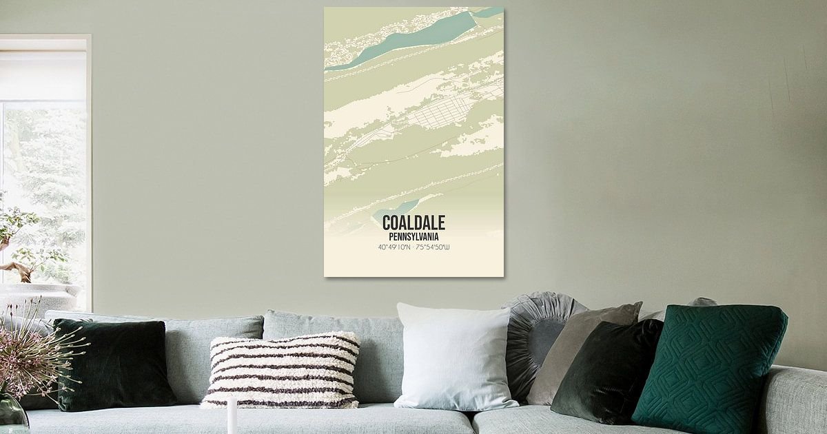 Vintage map of Coaldale (Pennsylvania), USA. by MyCityPoster on canvas ...