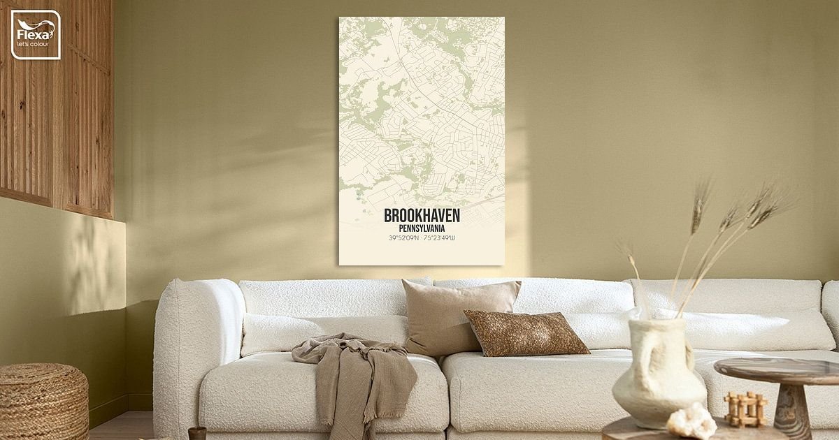 Vintage map of Brookhaven (Pennsylvania), USA. by MyCityPoster on ...