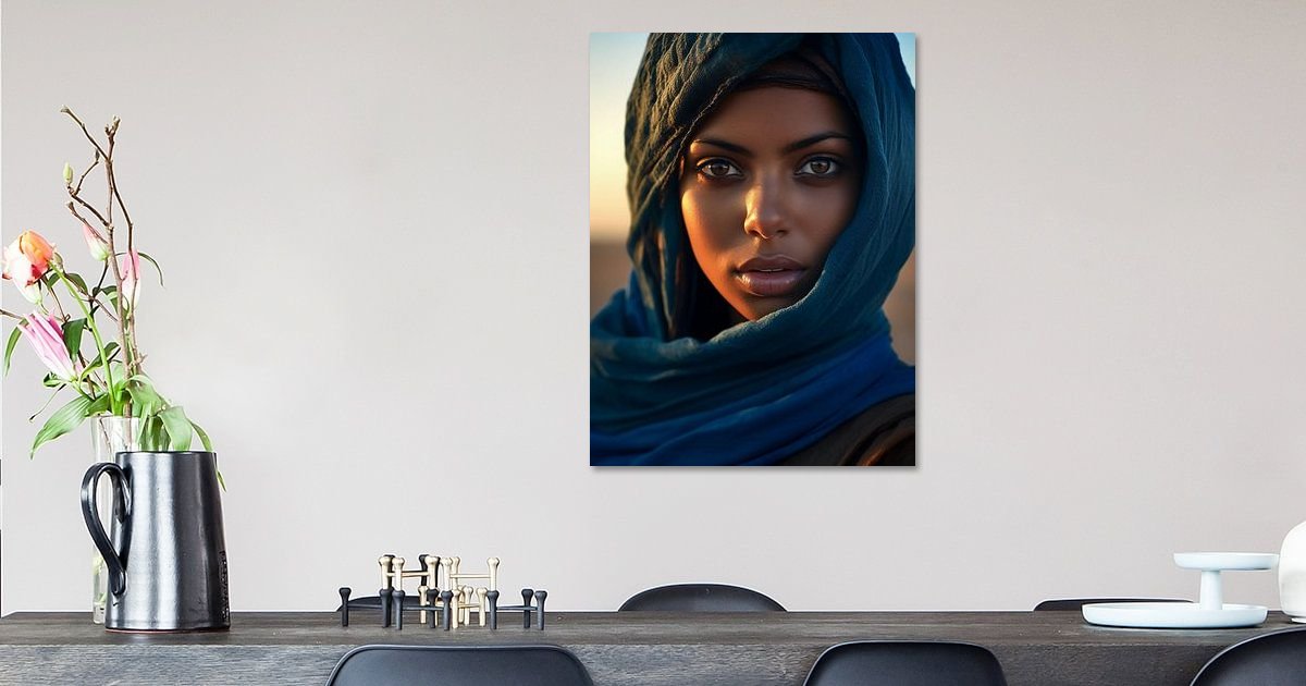 Dounia | fine art portret van Color Square op canvas, behang en meer