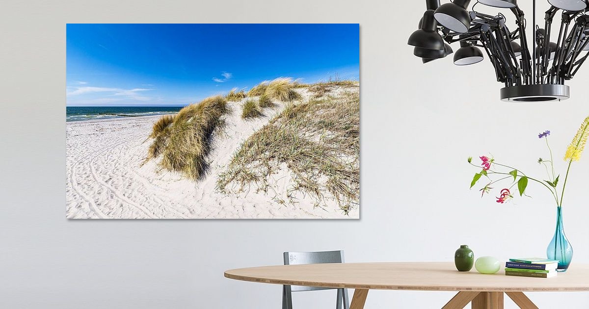 Strand in Vitte op het eiland Hiddensee van Rico Ködder op canvas ...