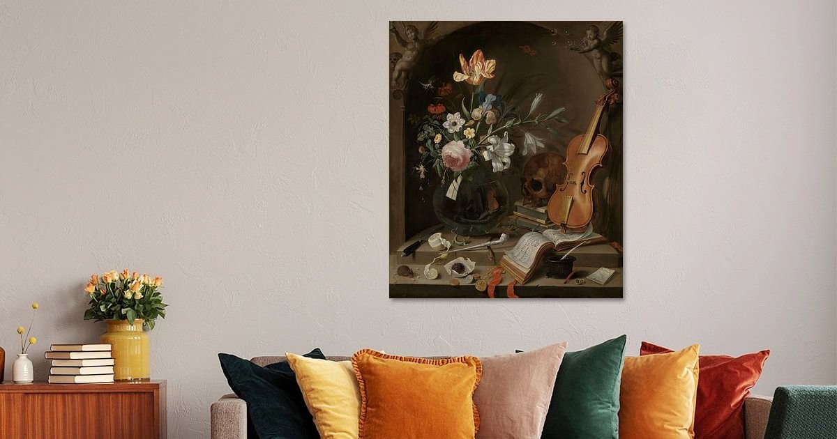 Vanitas Stilleven, Jacob Marrel op canvas, behang, poster en meer