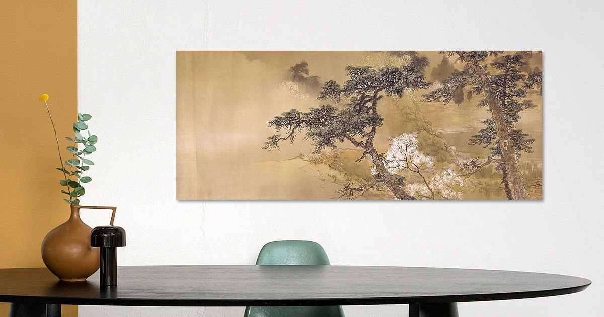 Recessen van Shiobara, Shunkyo Yamamoto op canvas, behang, poster en meer