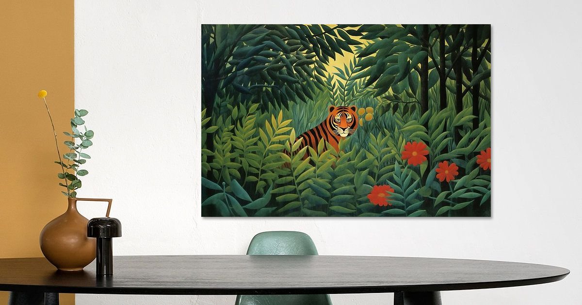Majestic Tiger in the Jungle - Painting in the Style of Henri Rousseau ...