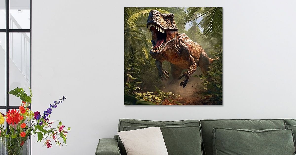 Dinosaur T-Rex Poster by Eye catching paintings on canvas, poster ...