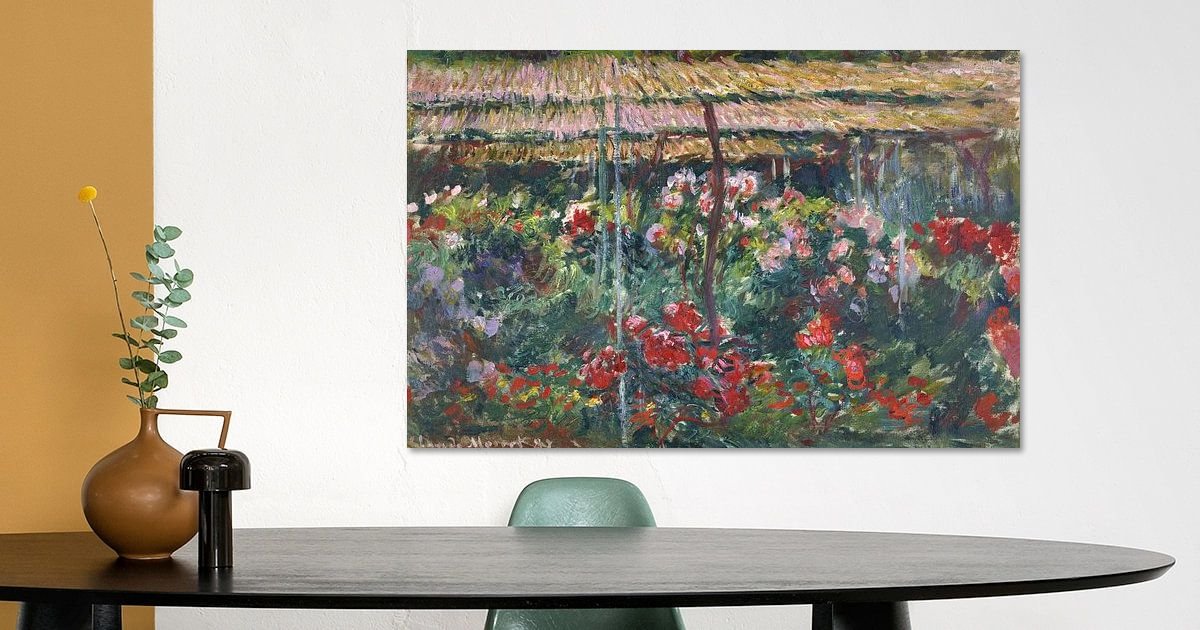 Pioenrozentuin, Claude Monet op canvas, behang, poster en meer