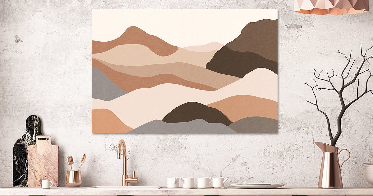 Minimalist Desert van Patterns & Palettes op canvas, behang en meer