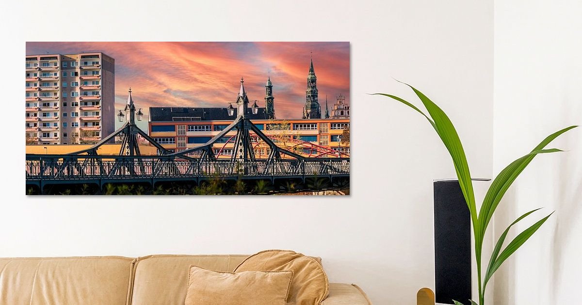 Skyline van Zwickau in Duitsland van Animaflora PicsStock op canvas ...