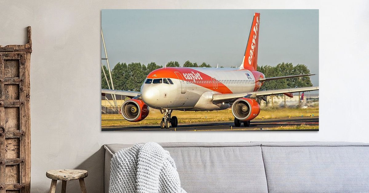 easyjet airbus van Arthur Bruinen op canvas, behang en meer