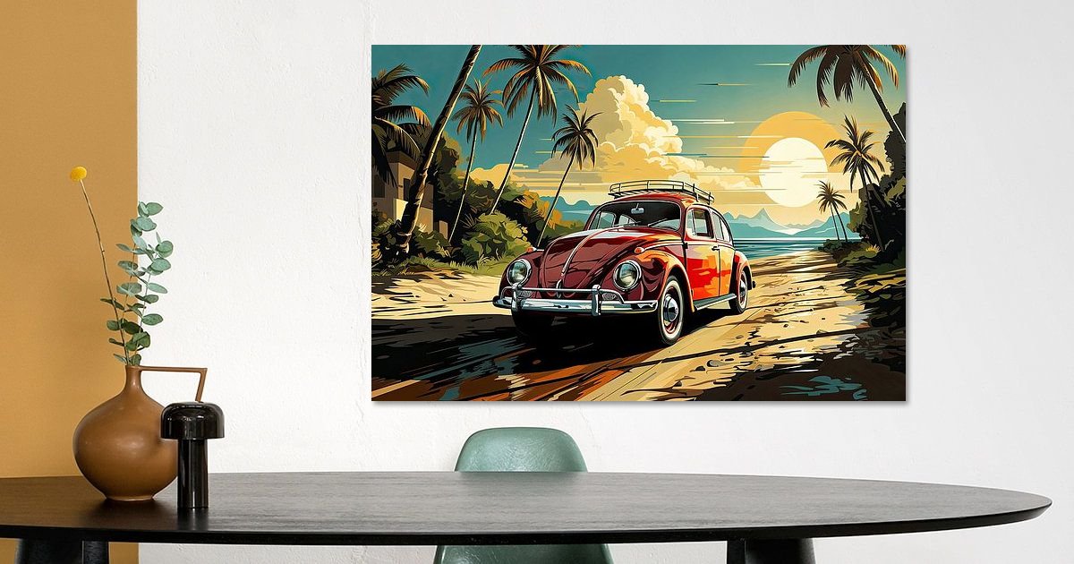 Volkswagen kever van Imagine op canvas, behang en meer
