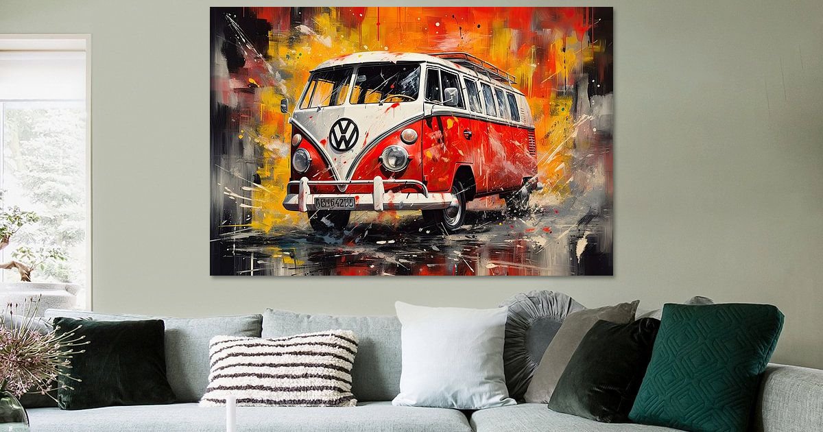 Volkswagen T1 busje van Imagine op canvas, behang en meer
