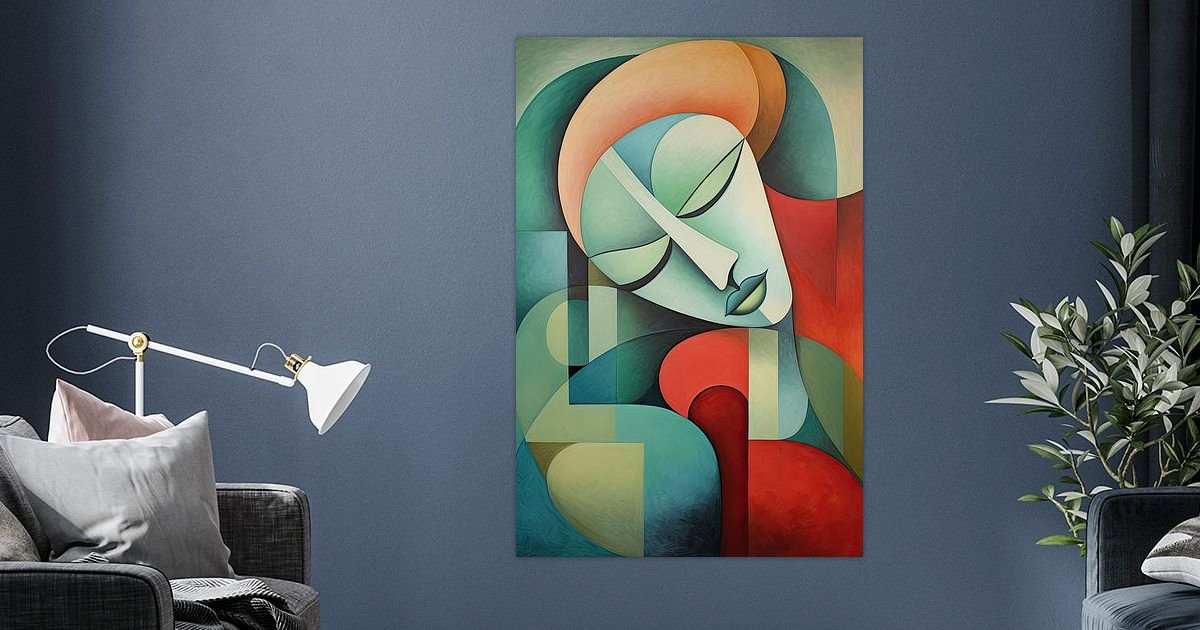 Abstract portret van Imagine op canvas, behang en meer