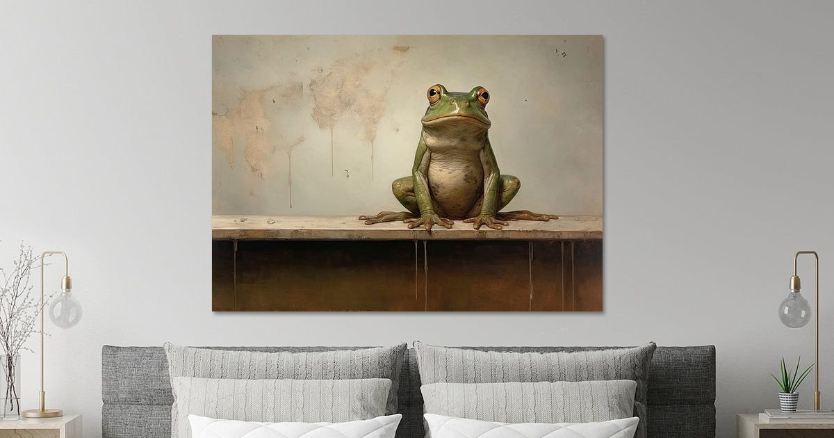 Kikker | Kikker van De Mooiste Kunst op canvas, behang en meer