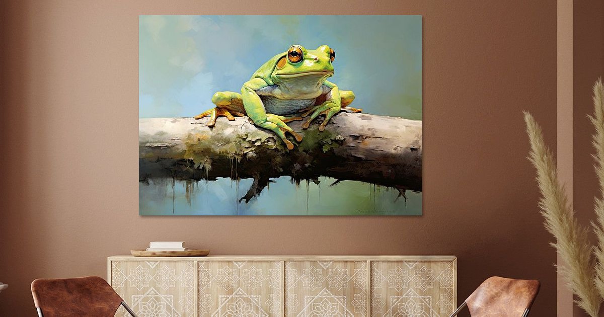 Kikker | Kikker van De Mooiste Kunst op canvas, behang en meer