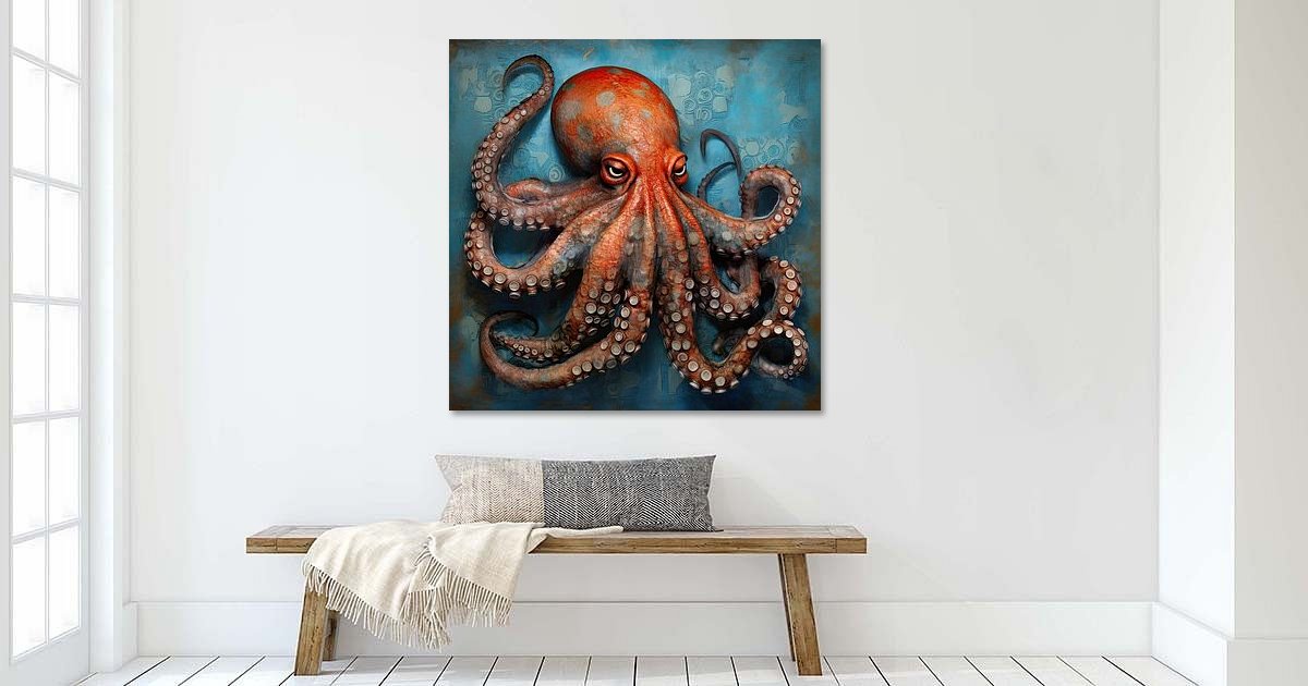 Oktopus Bilder auf Leinwand, als Poster und Kunstdruck