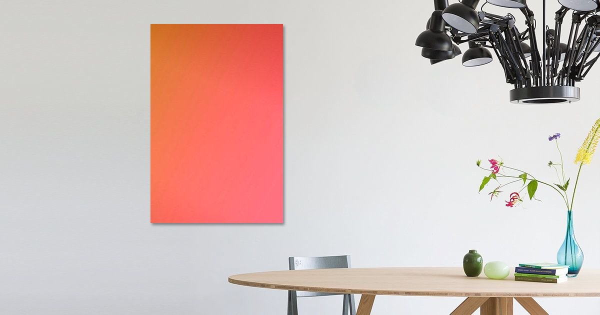 Neon kunst. Moderne abstracte minimalistische kunst. Verloop in oranje ...