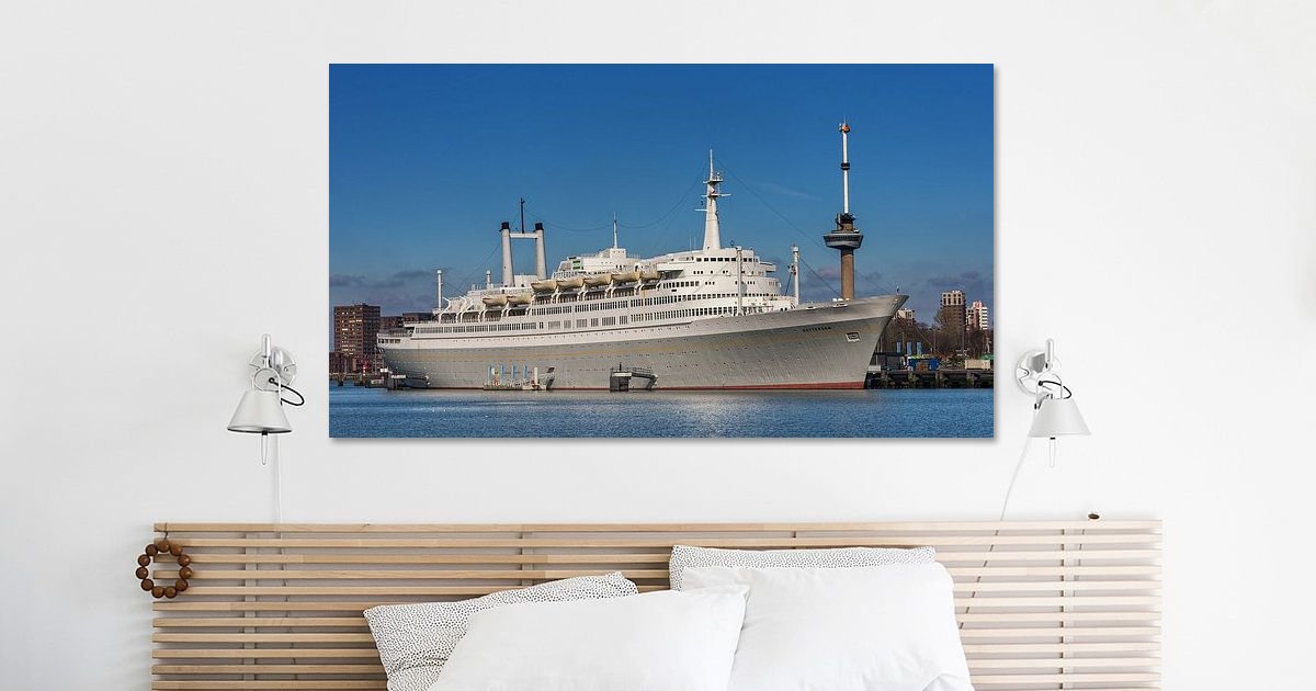 De ss rotterdam overdag van Arthur Bruinen op canvas, behang en meer