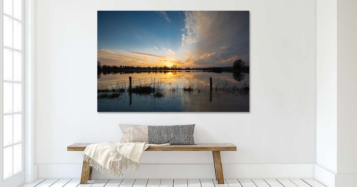 De Rijn bij Oosterbeek #002 van Daan van Oort op canvas, behang en meer