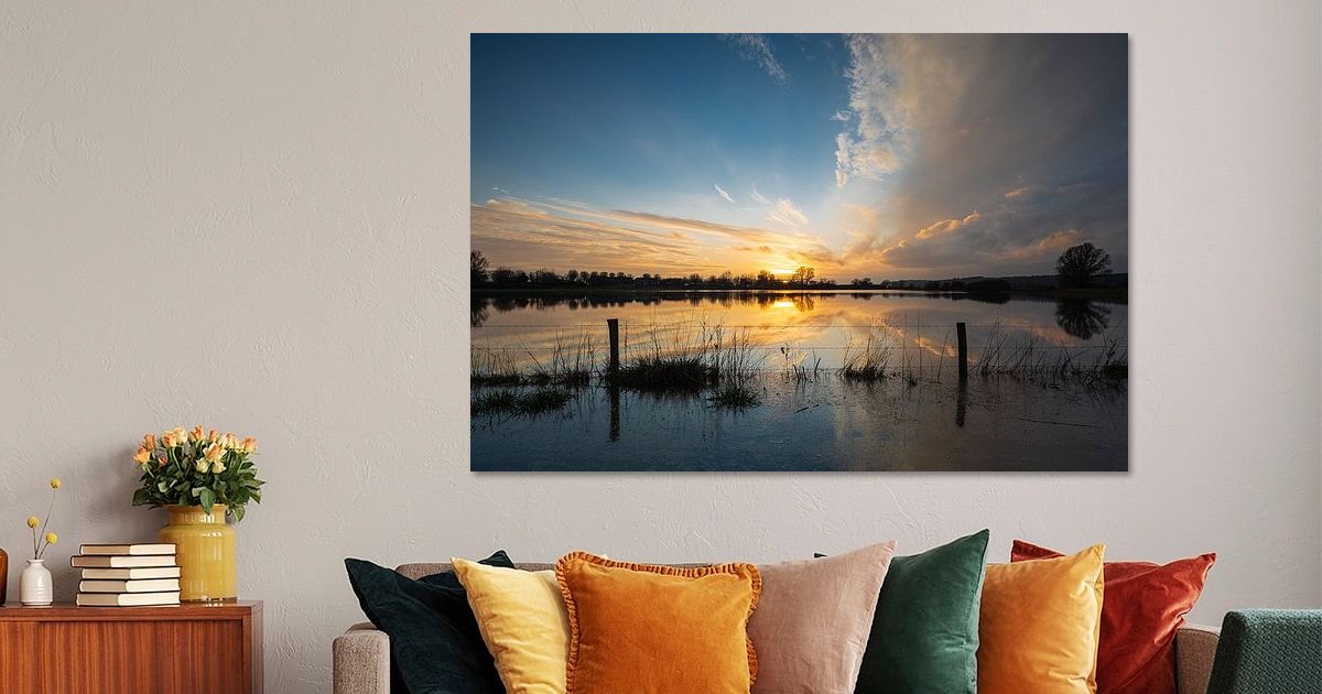 De Rijn bij Oosterbeek #002 van Daan van Oort op canvas, behang en meer