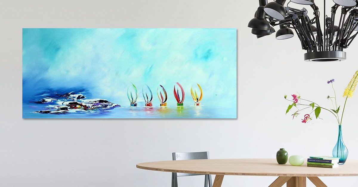 Blue Dream van Gena Theheartofart op canvas, behang en meer