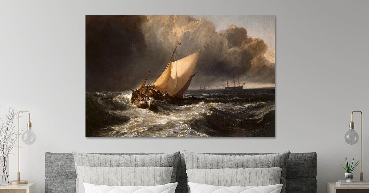 Nederlandse boten in een storm (Het Bridgewater Zee Schilderij ...