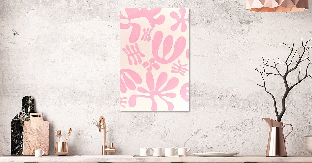 Roze liefde van Marisol Evora op canvas, behang en meer