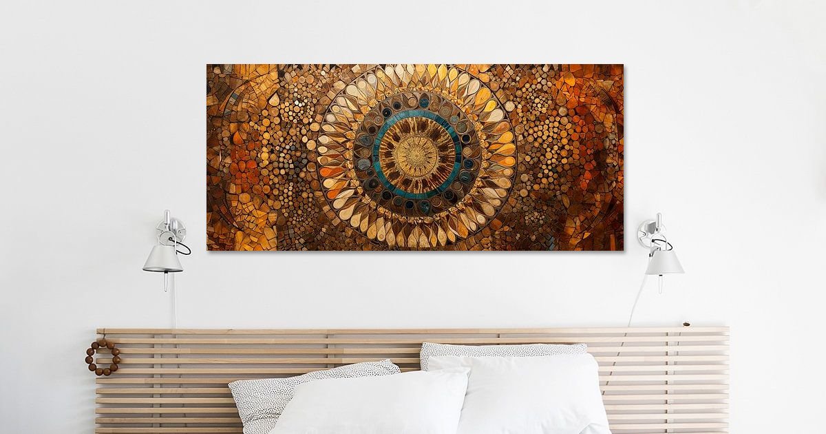 Mandala Mandala van Abstract Schilderij op canvas, behang en meer