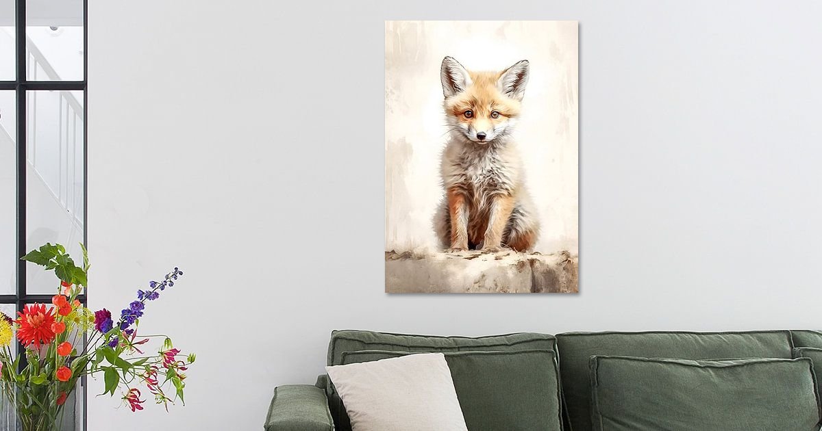 Baby vos van Steffen Gierok op canvas, behang en meer