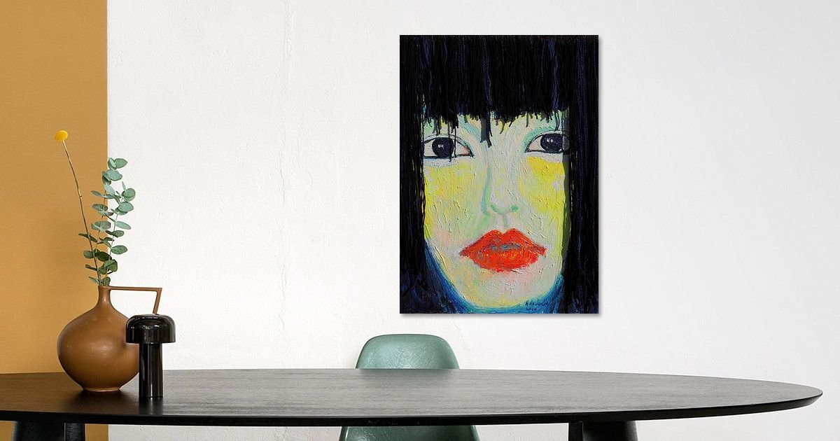 Portret Chinese vrouw van Henk Snoek Snelle op canvas, behang en meer