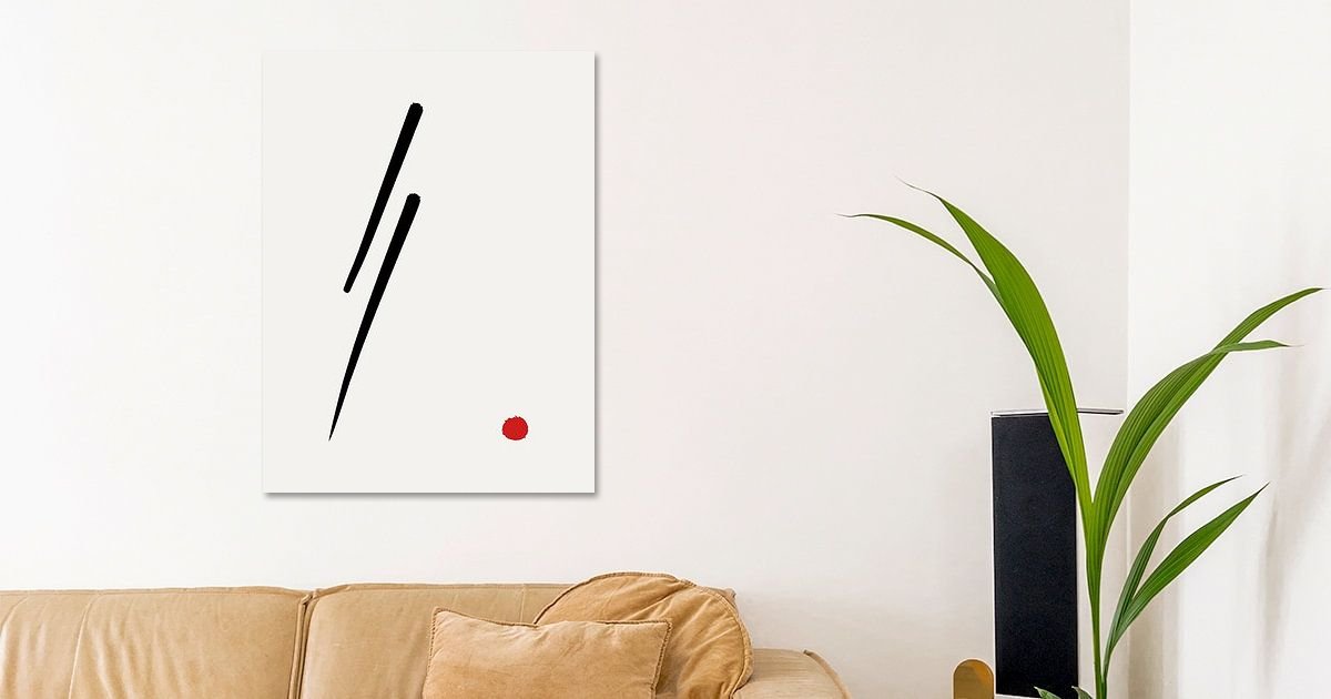 Japandi minimalistisch kunstwerk van Imaginative op canvas, behang en meer