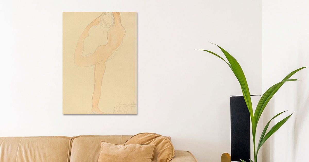 Dansende figuur, Auguste Rodin op canvas, behang, poster en meer