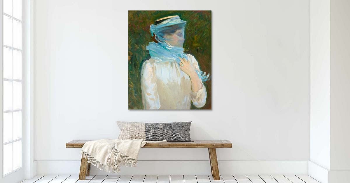 Dame met een blauwe sluier (Sally Fairchild), John Singer Sargent op ...