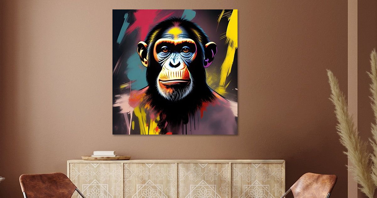 Graffiti Chimp Crescendo van The Art Kroep op canvas, behang en meer