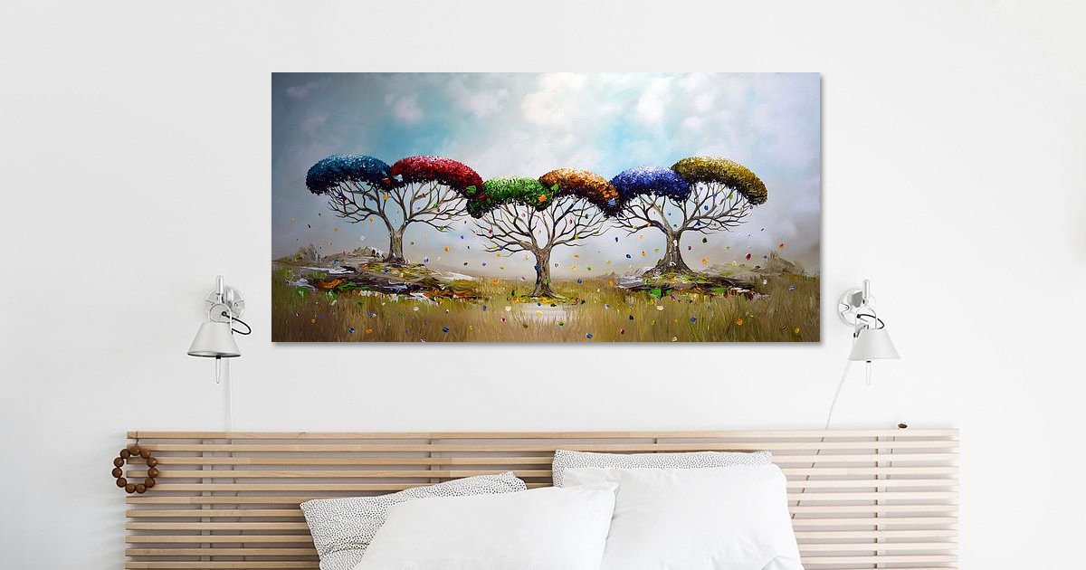 Dream Tree van Gena Theheartofart op canvas, behang en meer