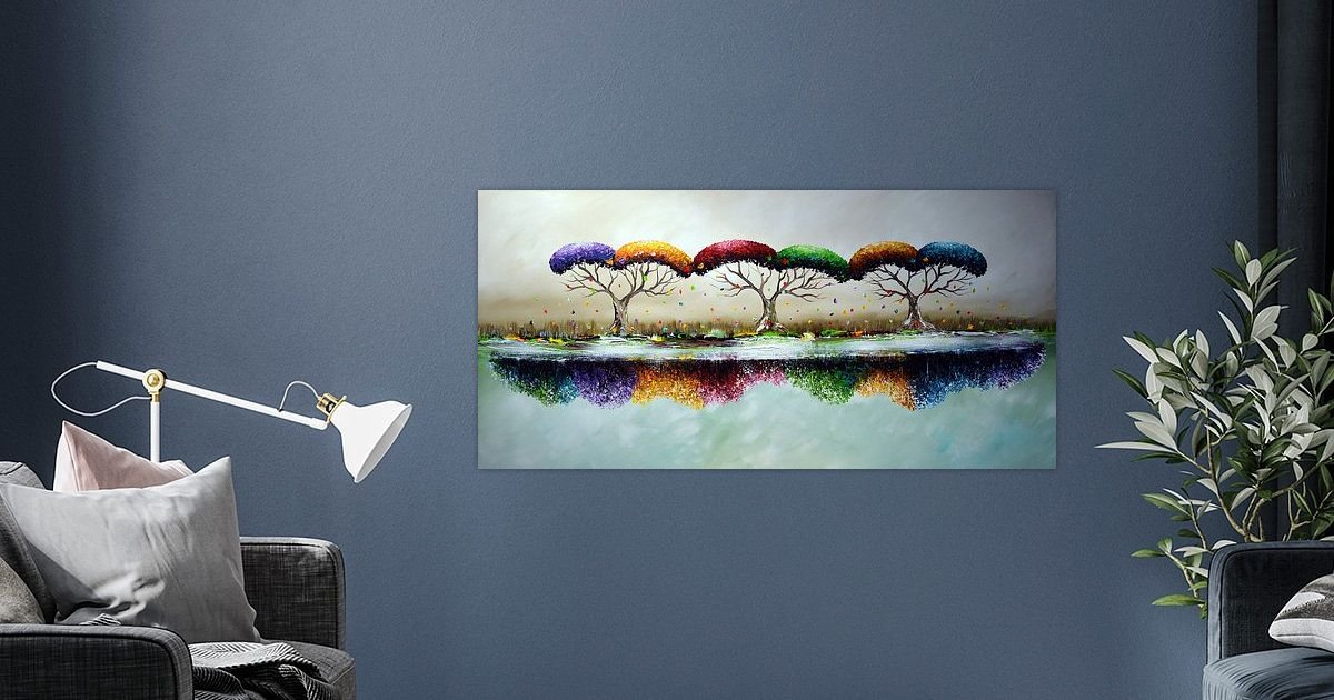 Dream World van Gena Theheartofart op canvas, behang en meer