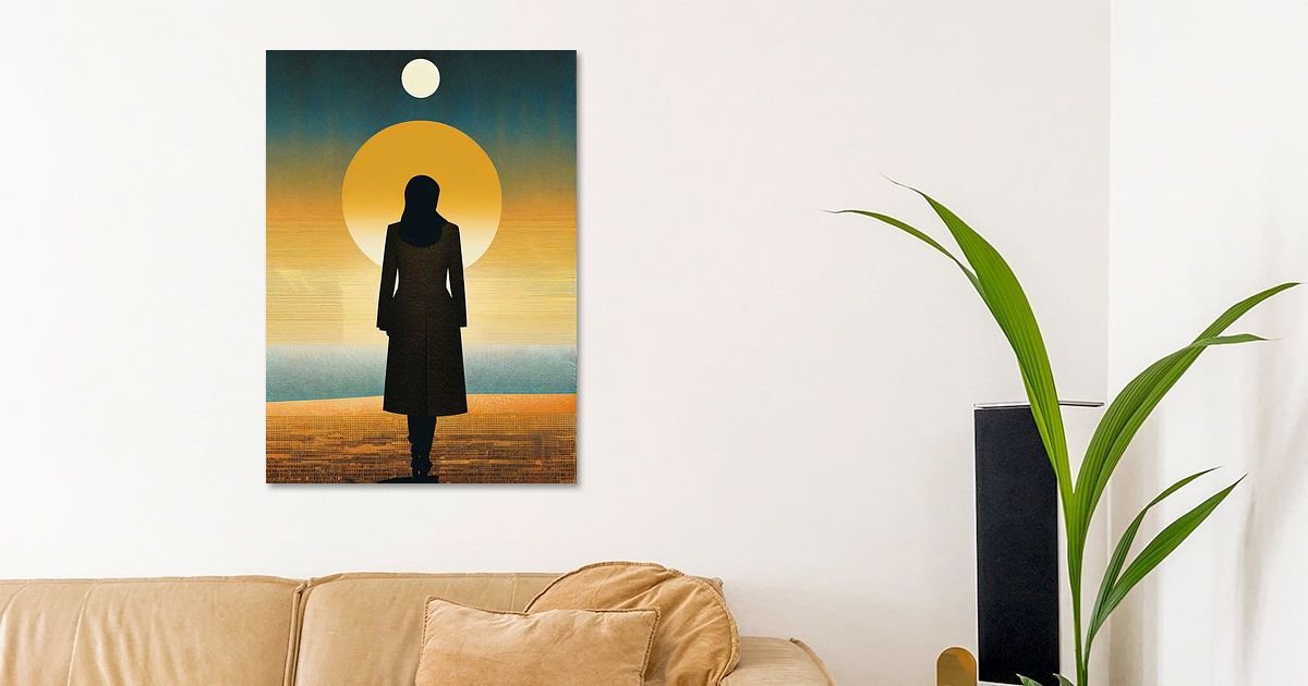 Lopen naar de zon van Wall Art Wonderland op canvas, behang en meer