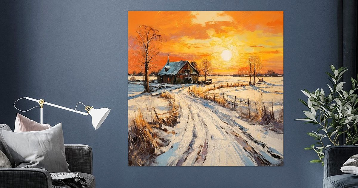 Winter Schilderij 42917 van Blikvanger Schilderijen op canvas, behang ...